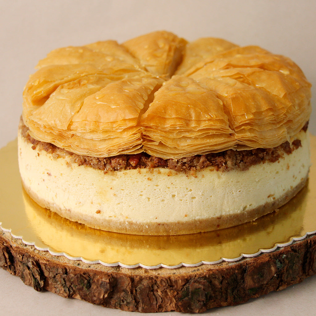Pie de queso con Baaklawa – Praline Pastelería - Desde 1984